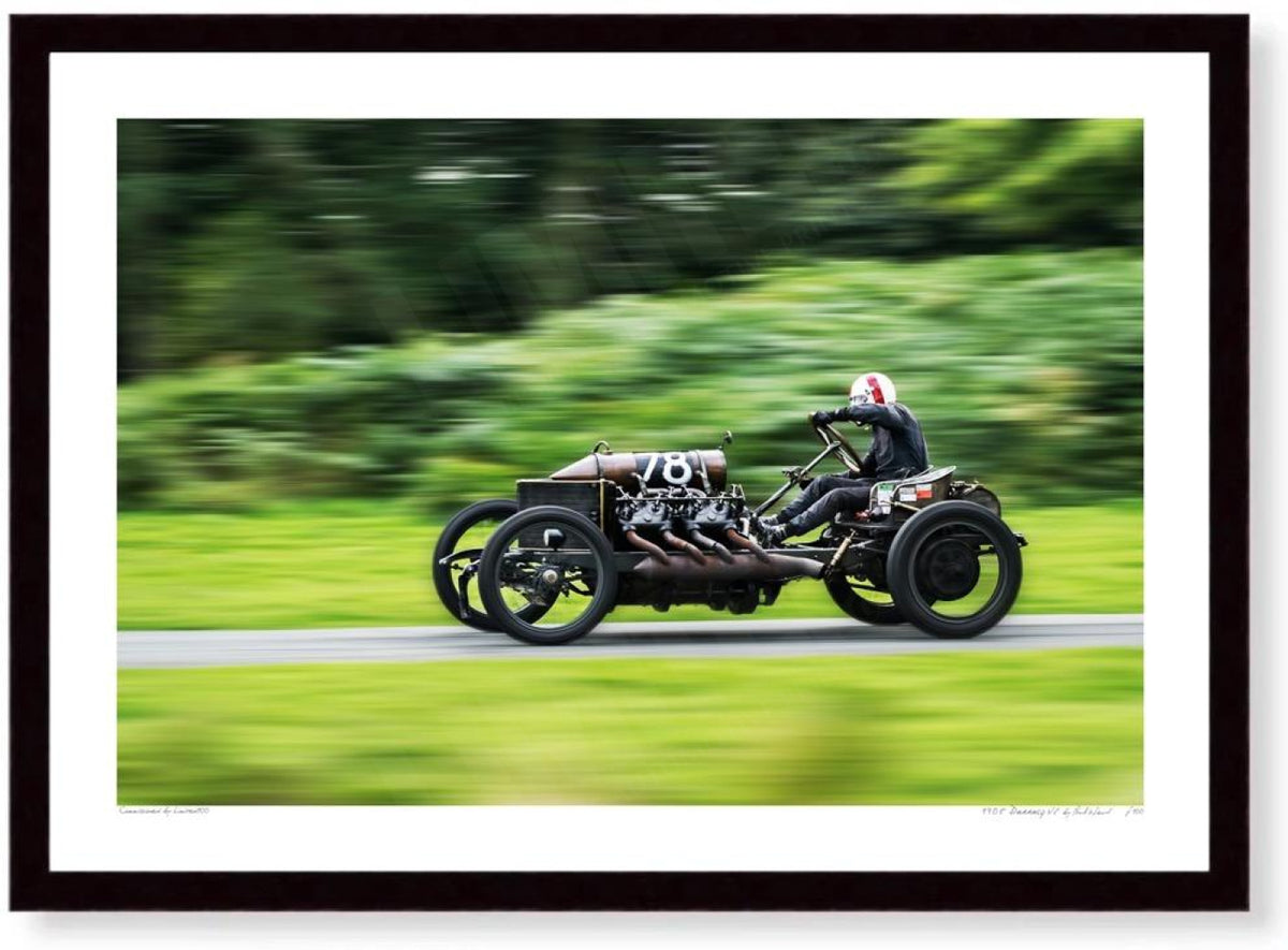 1905 Darracq 200hp V8 | Handcrafted Pre-War Framed Print | Limited100